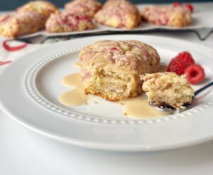 Sourdough Raspberry Scones (& a lemon glaze!) - Healing Slice