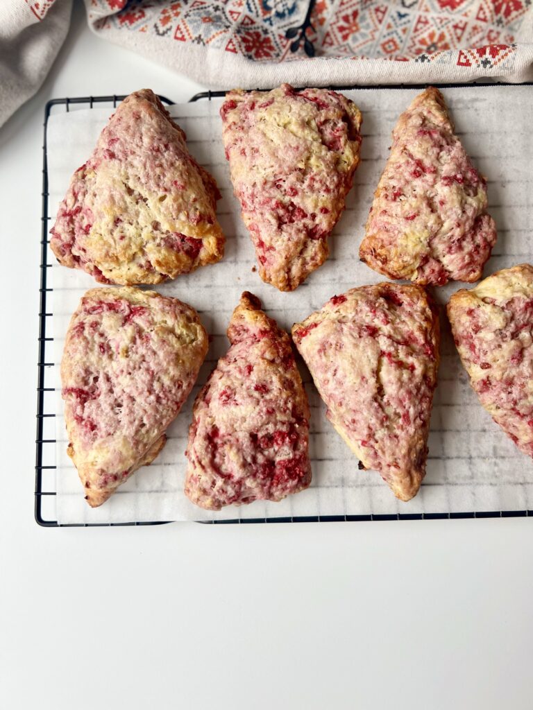 Sourdough Raspberry Scones (& a lemon glaze!) - Healing Slice