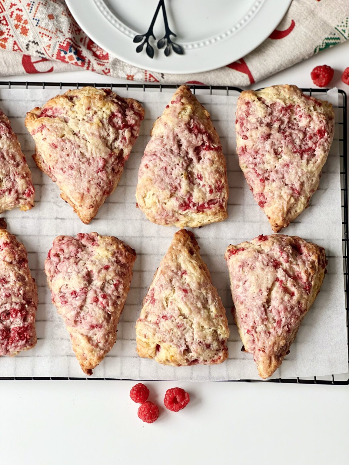 Sourdough Raspberry Scones (& a lemon glaze!) - Healing Slice
