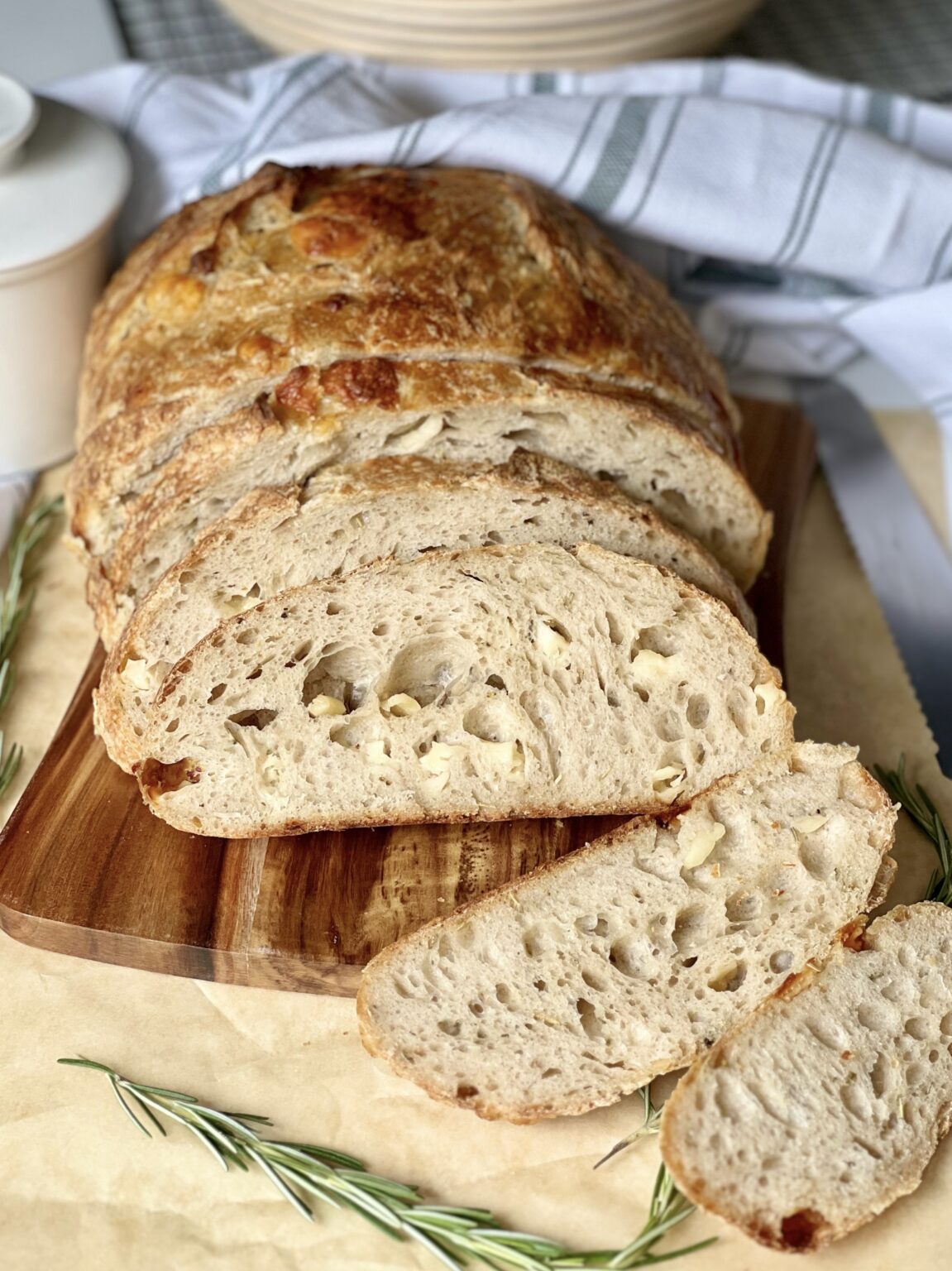 Asiago Sourdough Bread (with rosemary) - Healing Slice