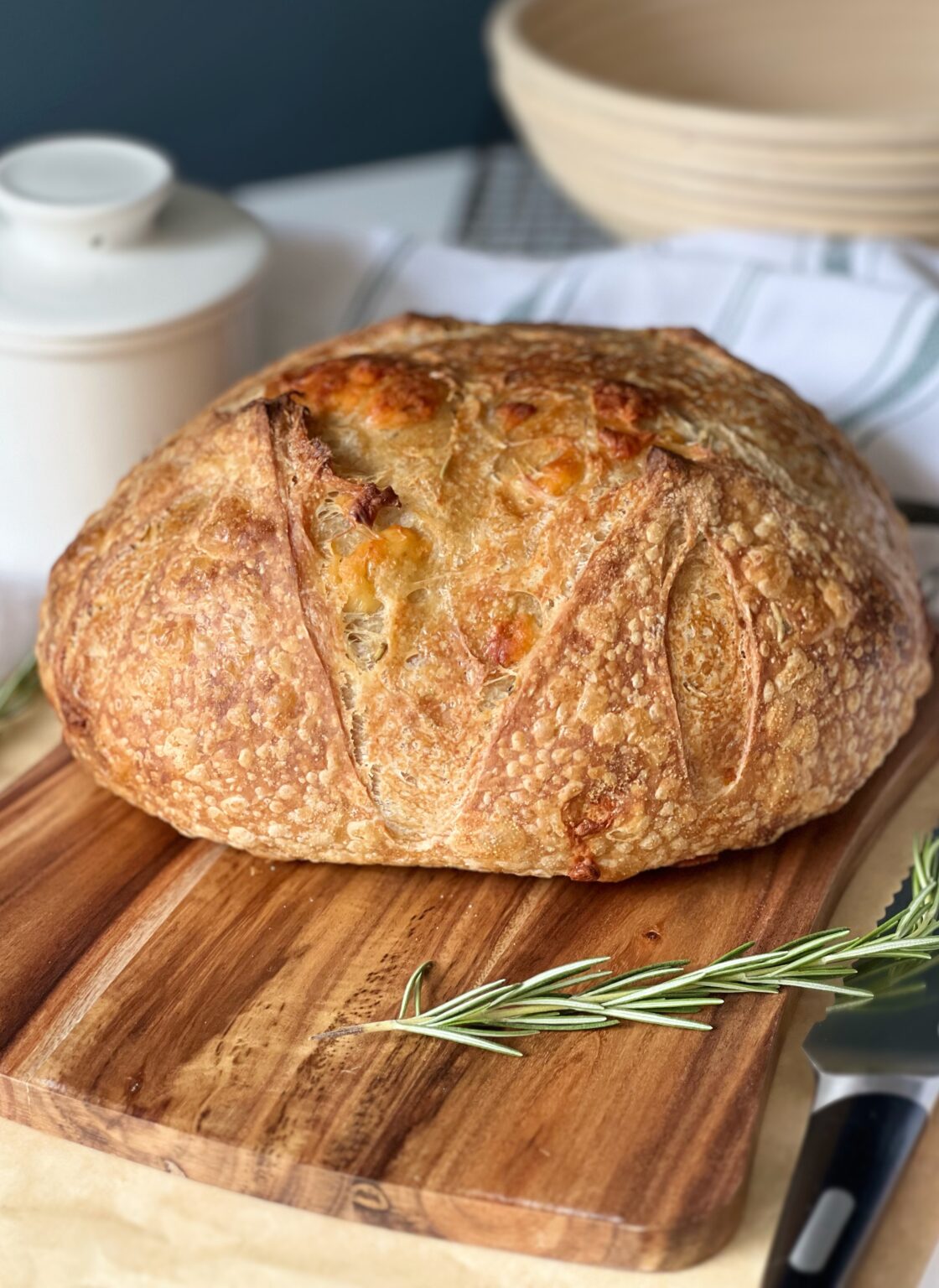 Asiago Sourdough Bread (with rosemary) - Healing Slice