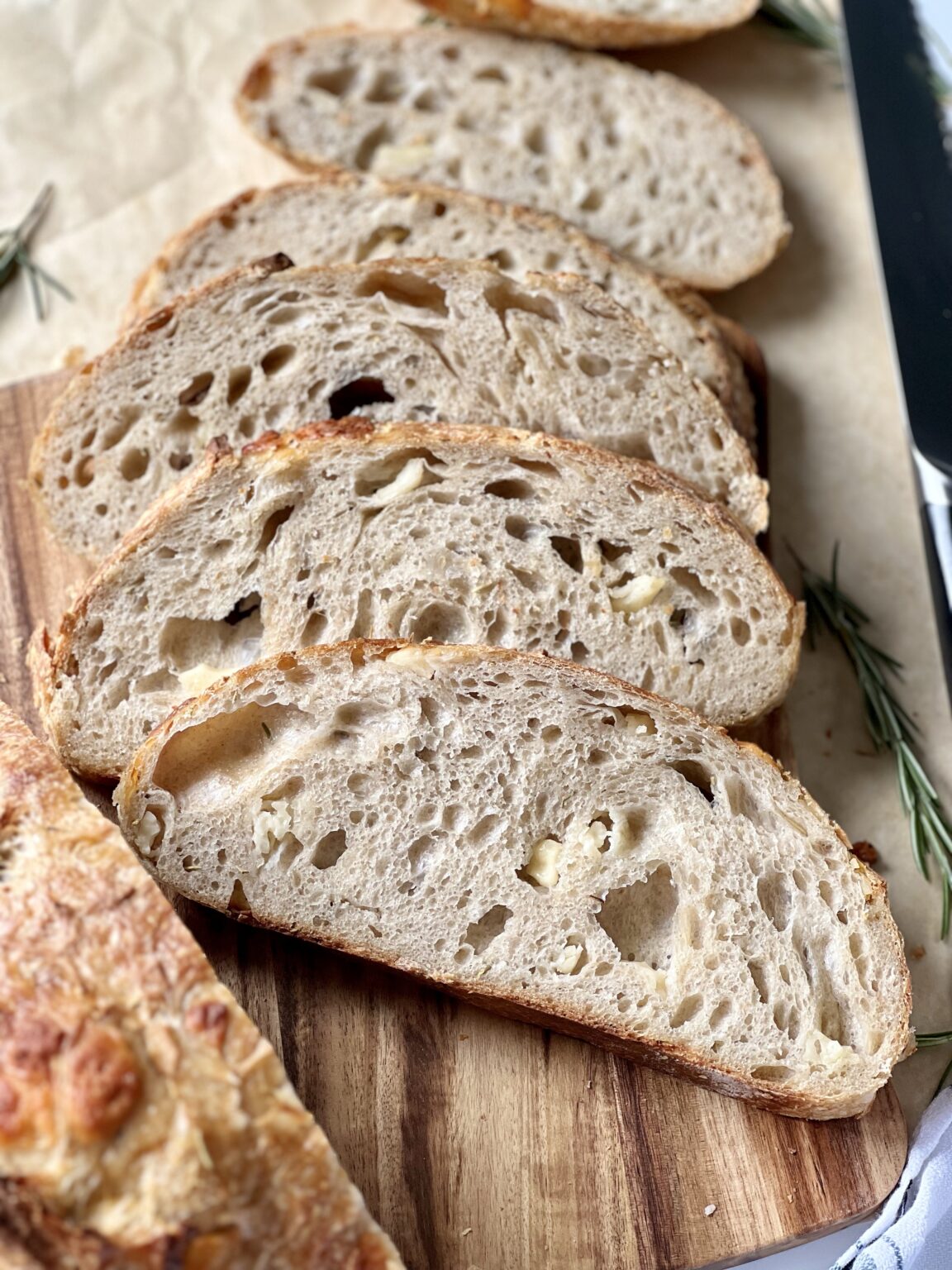 Asiago Sourdough Bread (with rosemary) - Healing Slice