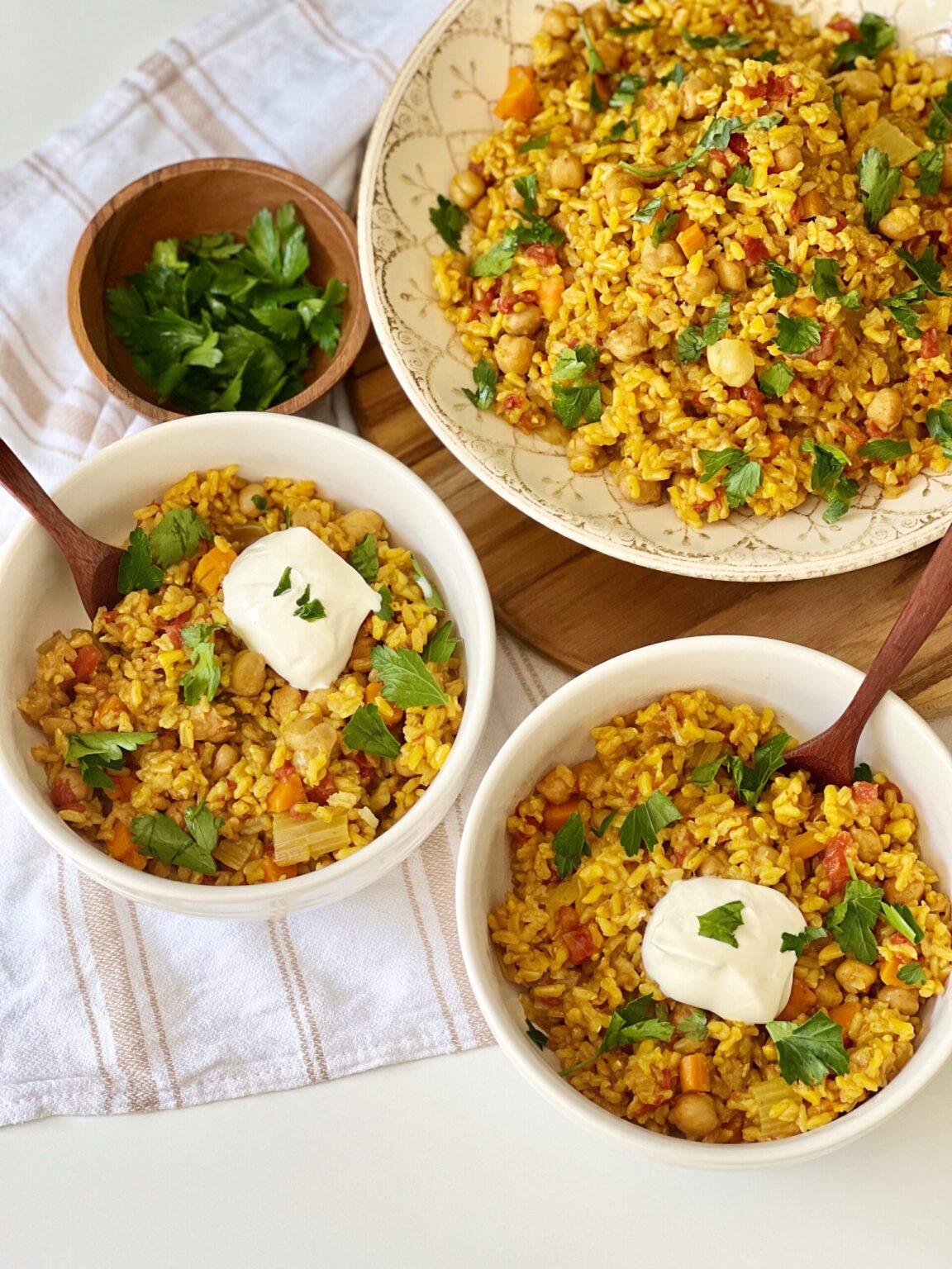 Instant Pot Turmeric Chickpea Rice Bowls - Healing Slice