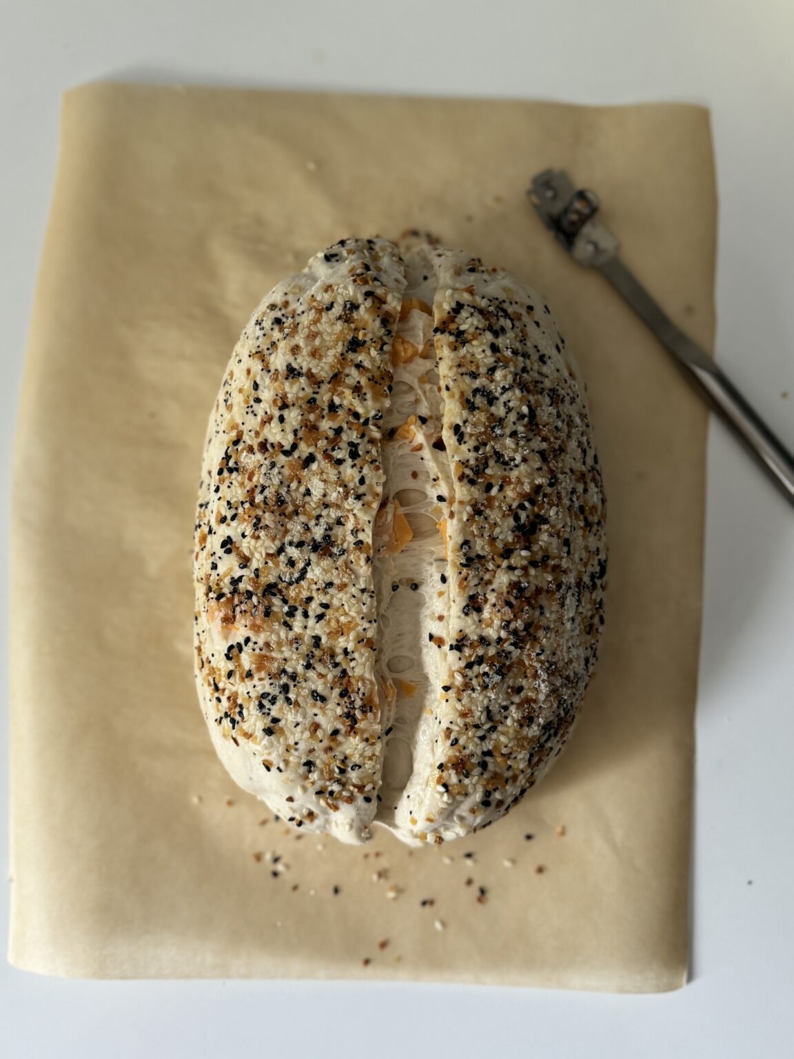 Everything Bagel Sourdough Bread (with cheddar cheese!) - Healing Slice