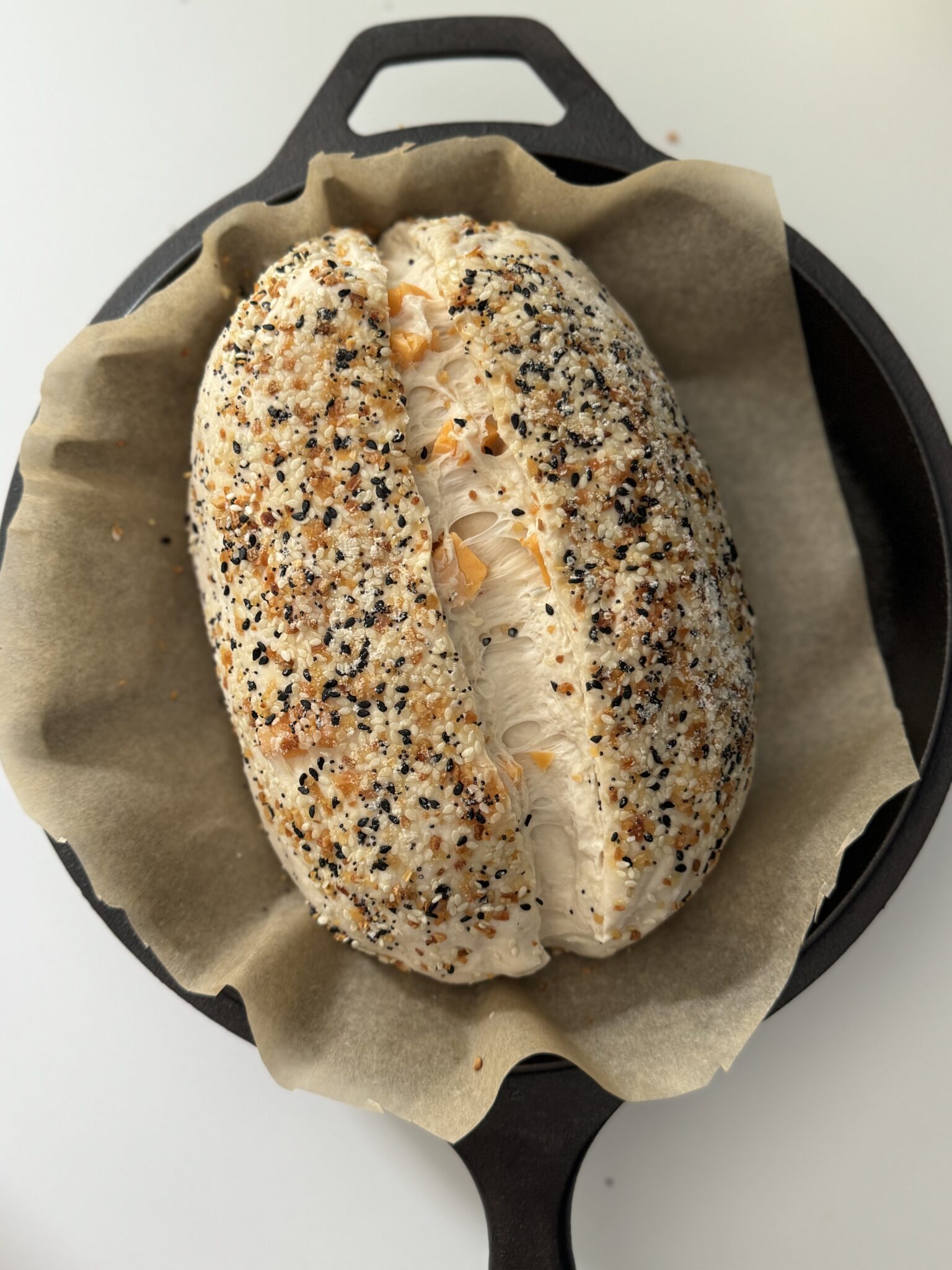 Everything Bagel Sourdough Bread (with cheddar cheese!) - Healing Slice