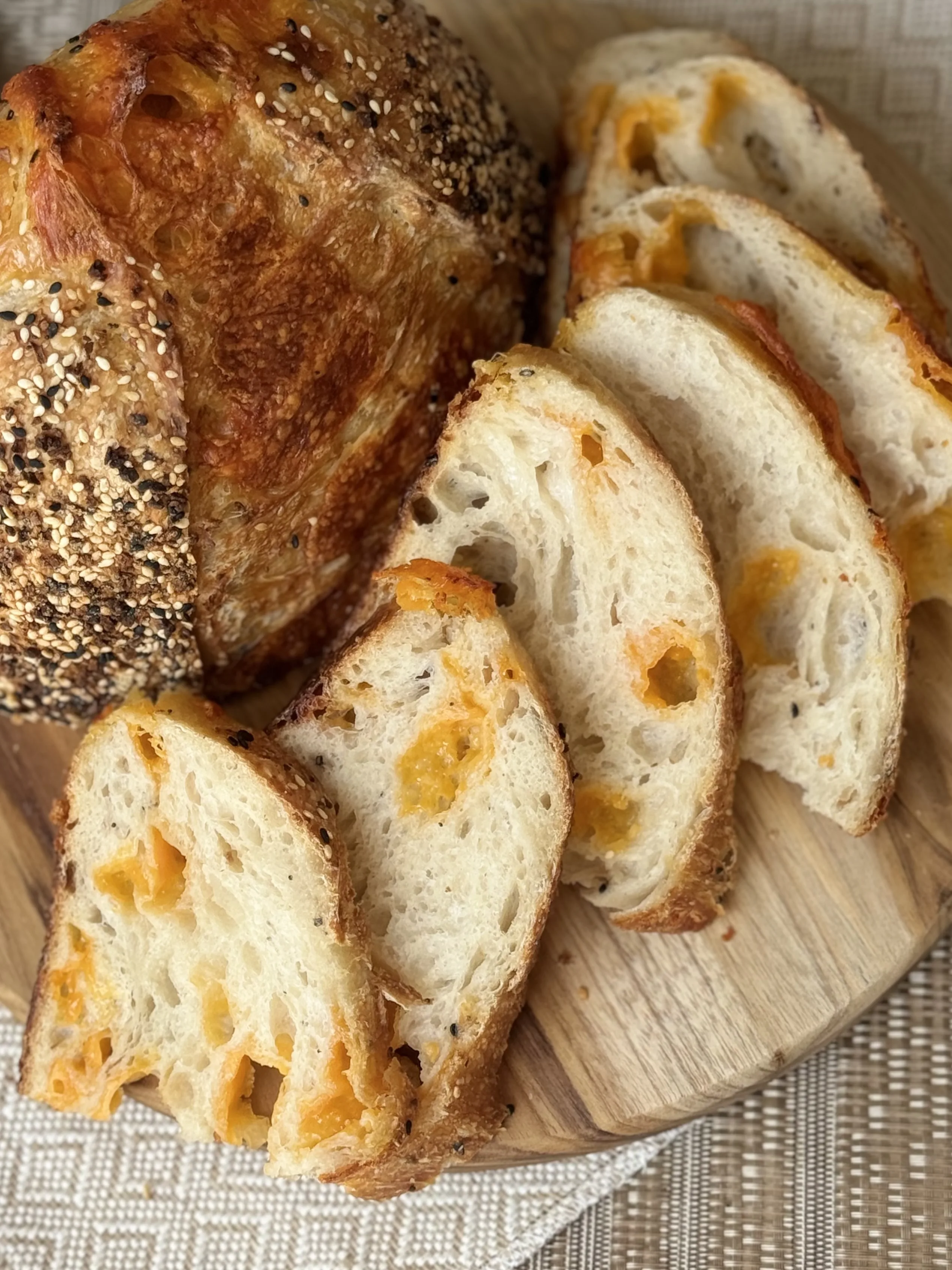 Everything Bagel Sourdough Bread (with cheddar cheese!) - Healing Slice