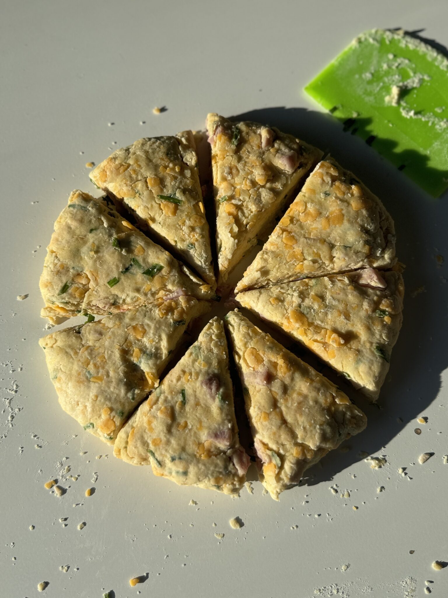 Ham Cheese & Chive Sourdough Scones - Healing Slice