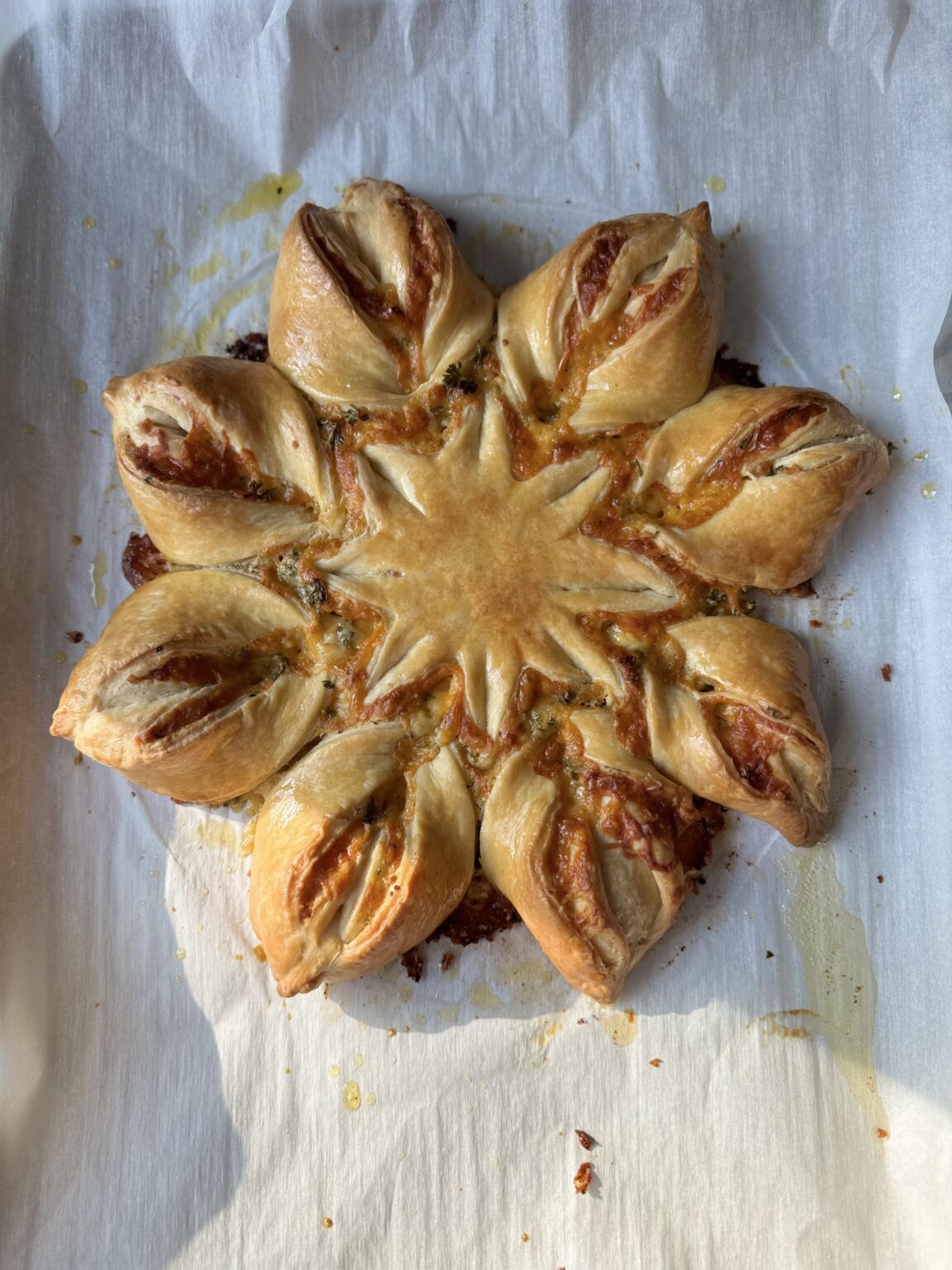 Sourdough Savory Star Bread (with herbs & cheese) - Healing Slice