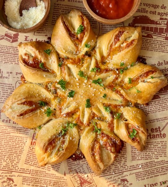 Sourdough Savory Star Bread (with herbs & cheese) - Healing Slice