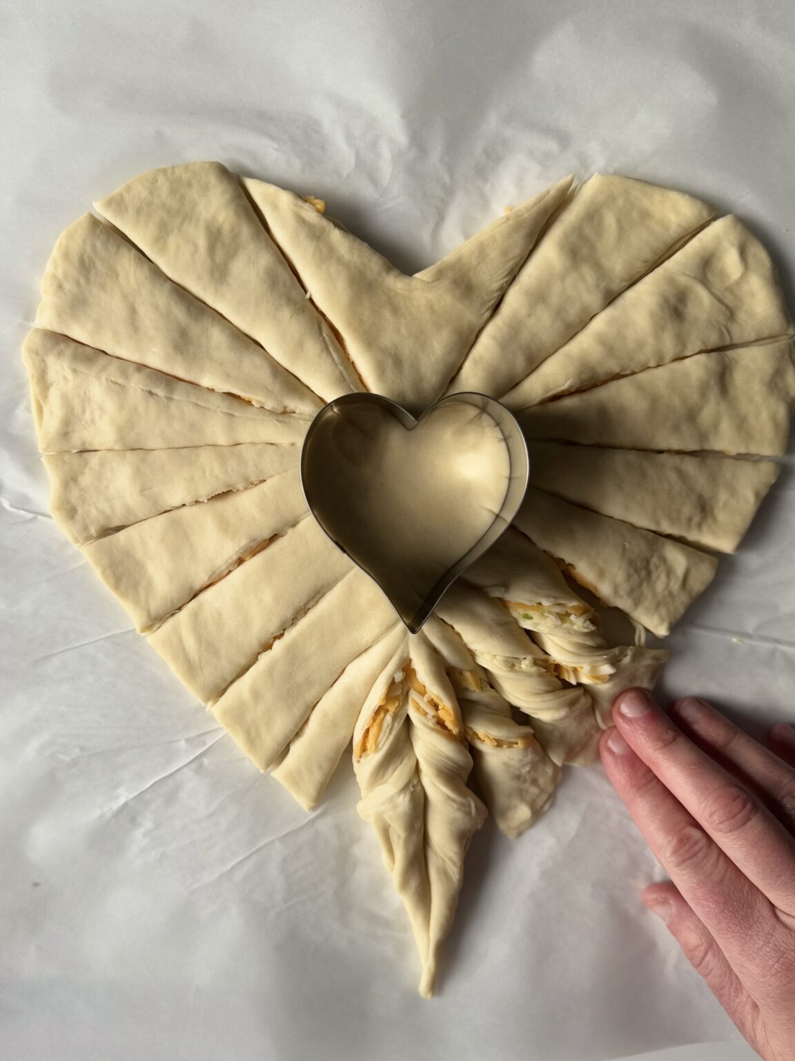Sourdough Twisted Heart Bread (with cheese & herbs) - Healing Slice