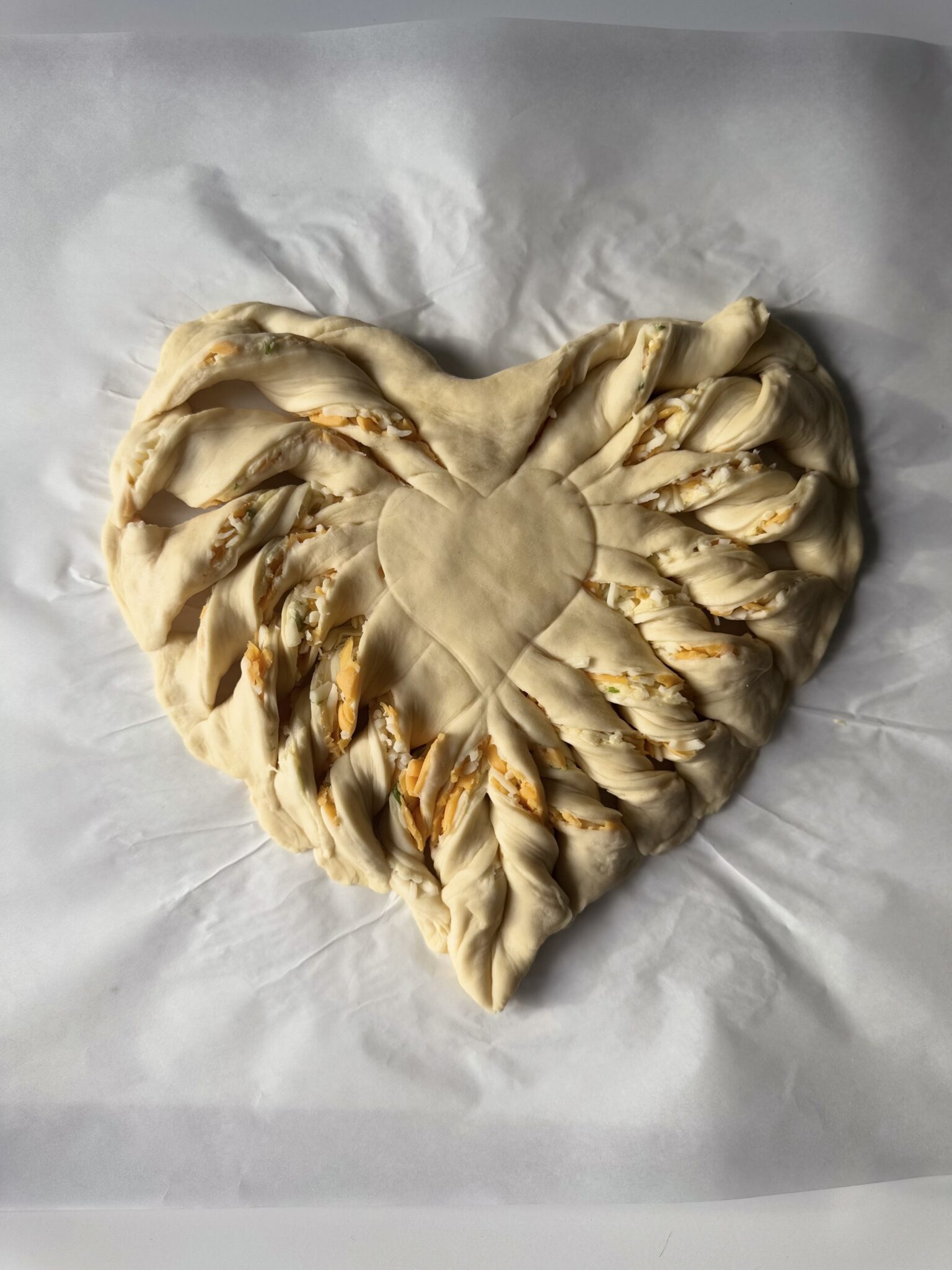 Sourdough Twisted Heart Bread (with cheese & herbs) - Healing Slice