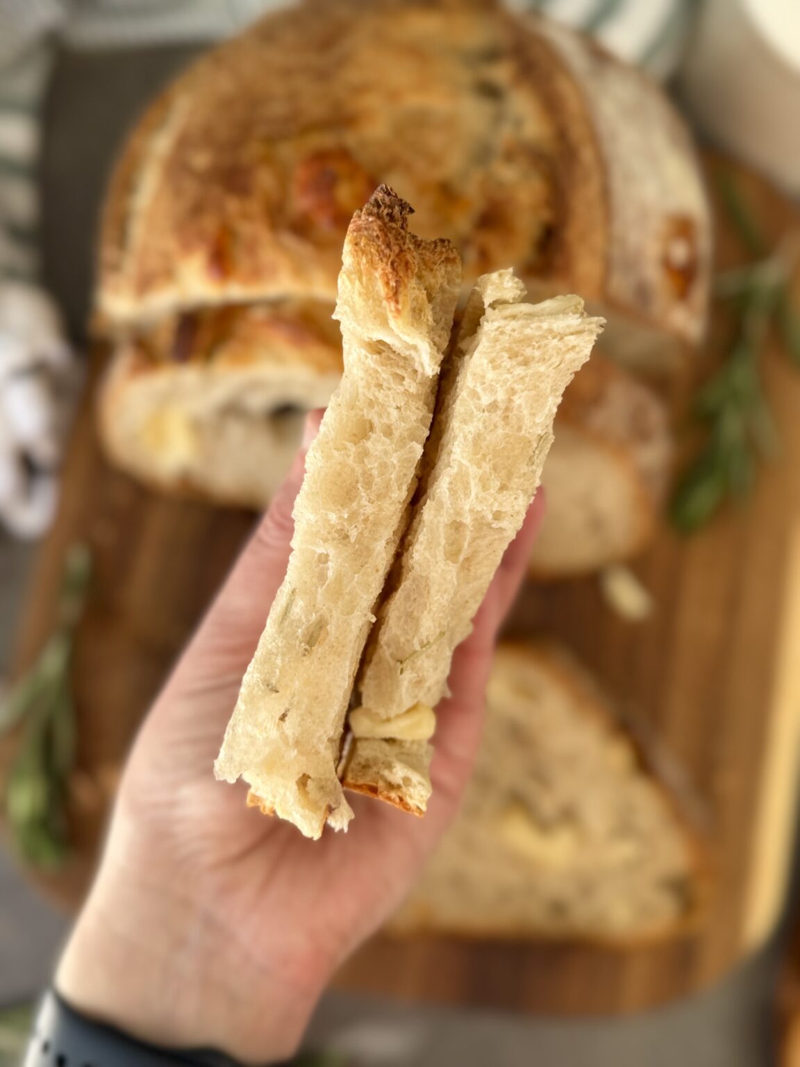 Asiago Sourdough Bread (with rosemary) - Healing Slice