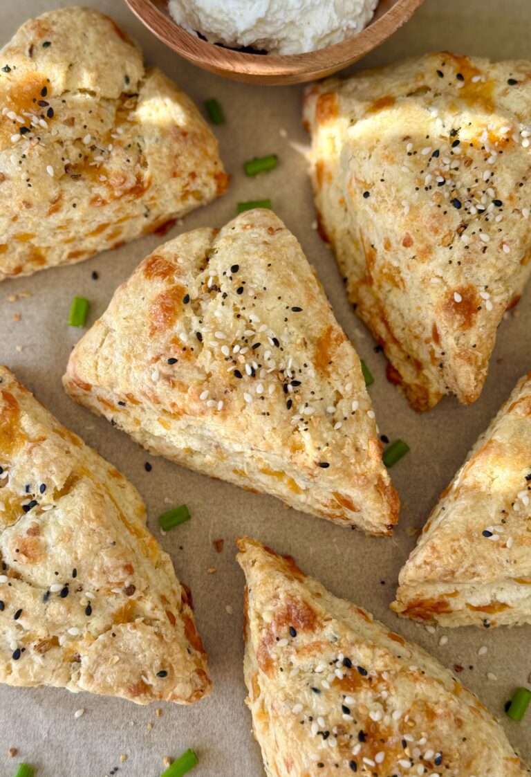 Everything Bagel Sourdough Scones (with cheese!) - Healing Slice