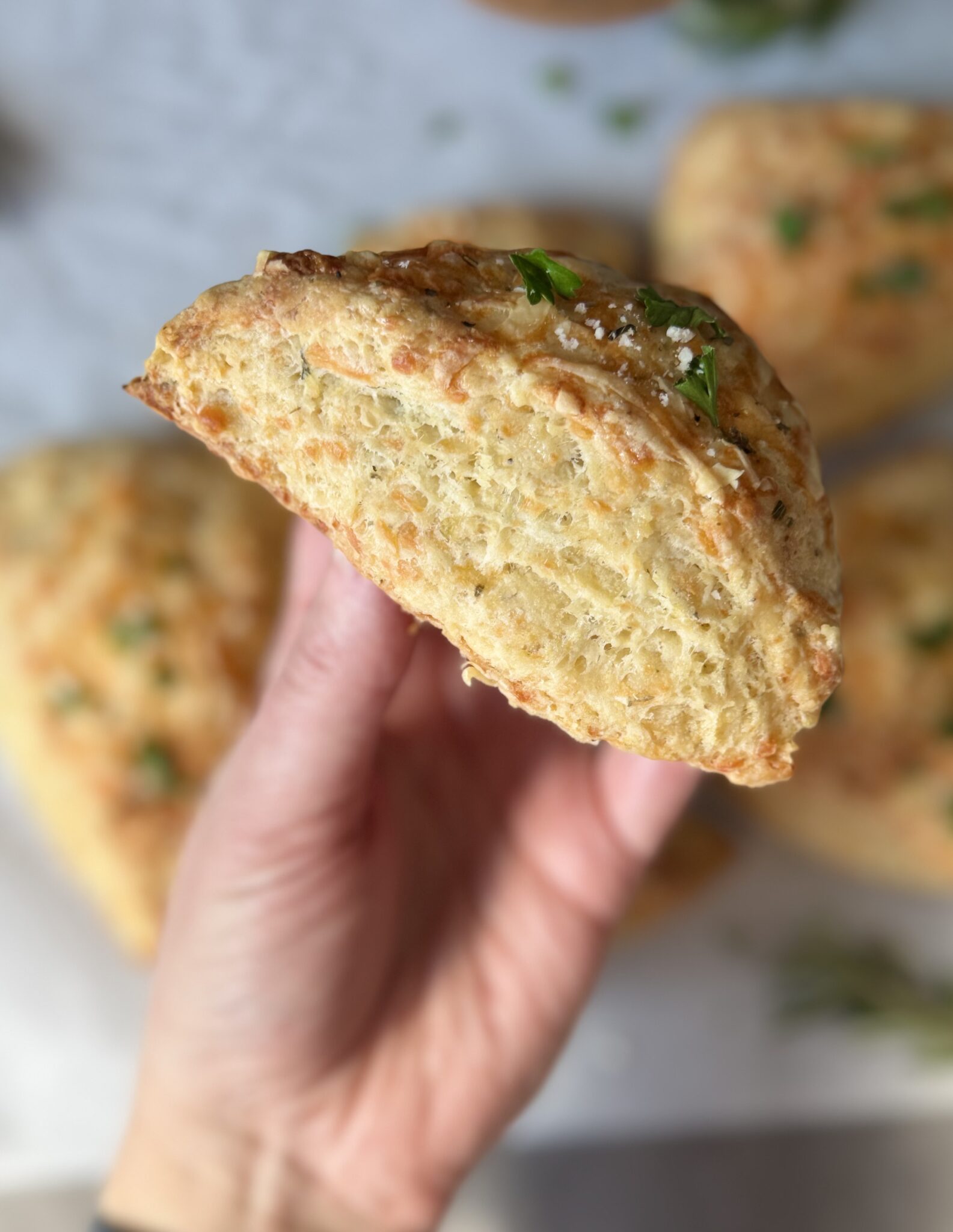 Italian Herbs and Cheese Sourdough Scones - Healing Slice