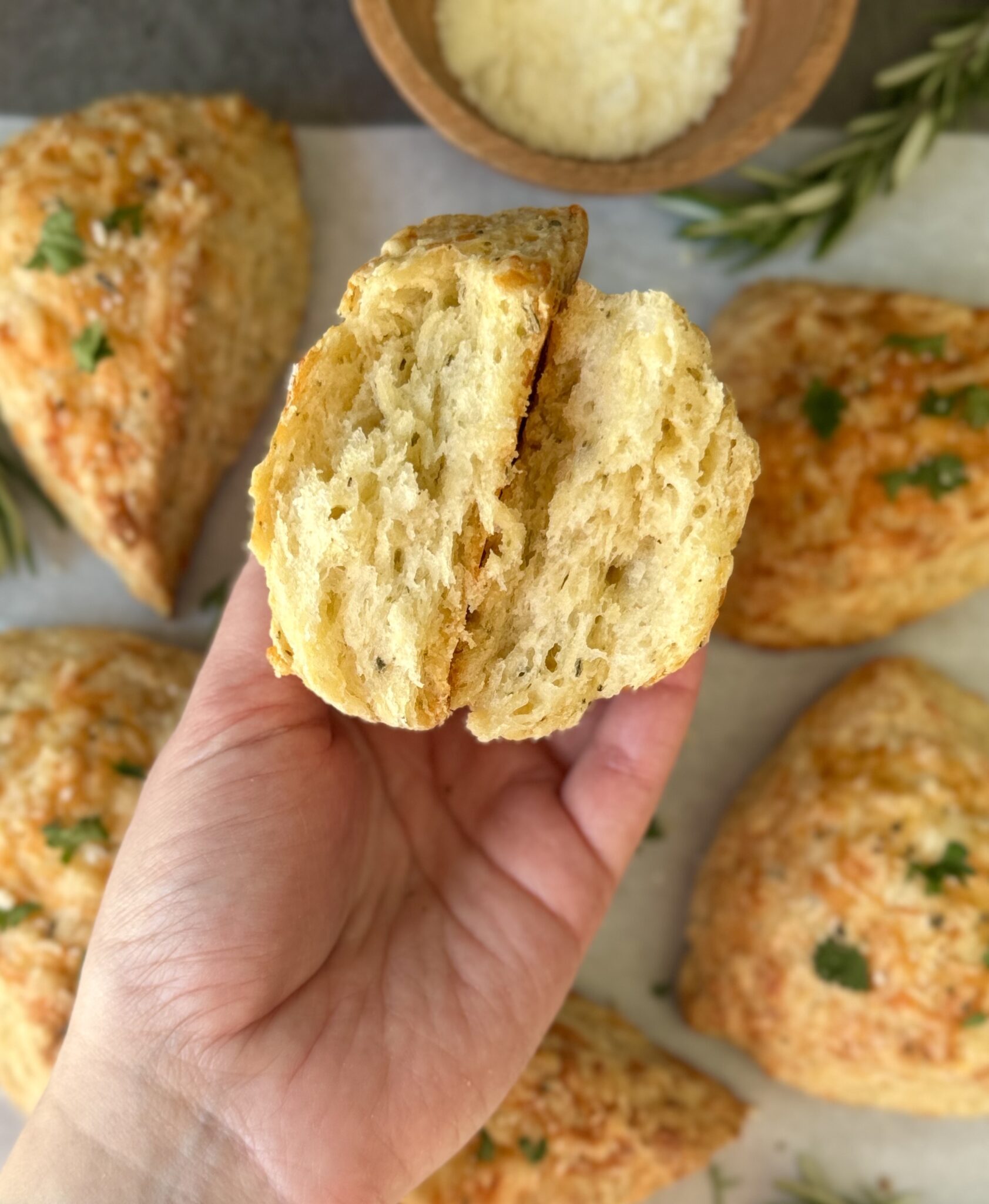 Italian Herbs and Cheese Sourdough Scones - Healing Slice