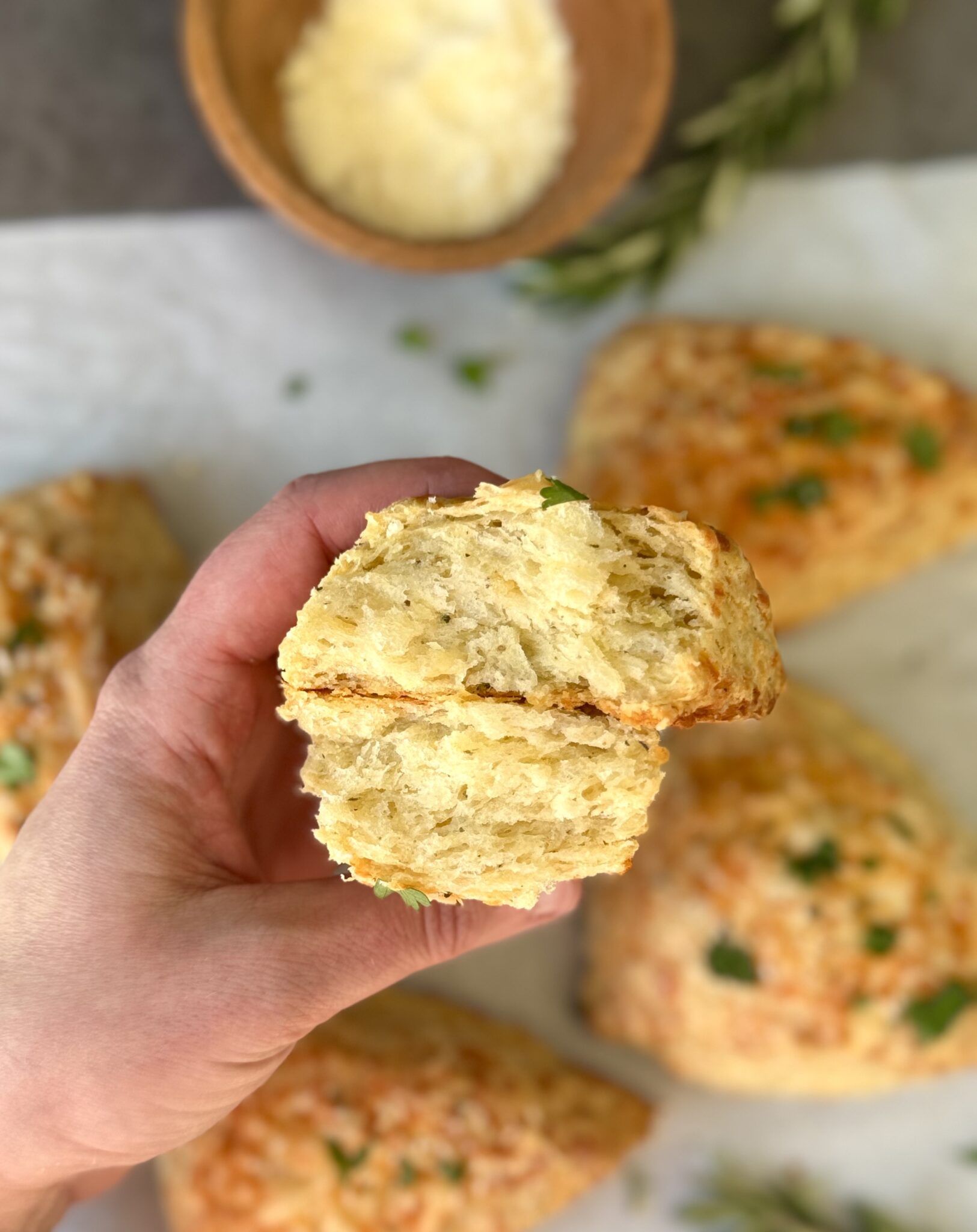 Italian Herbs and Cheese Sourdough Scones - Healing Slice