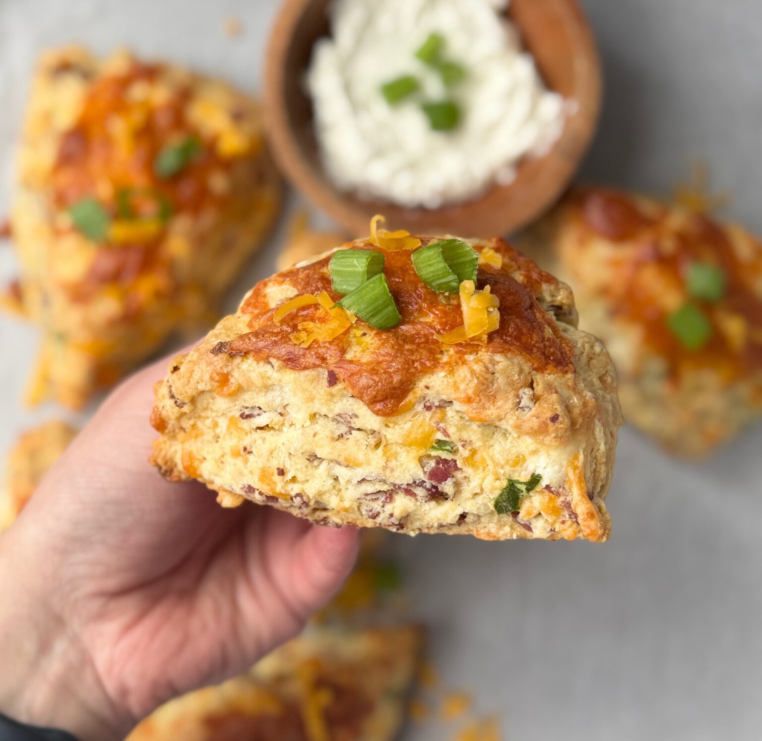 Sourdough Party Scones (dried beef cheese ball) - Healing Slice