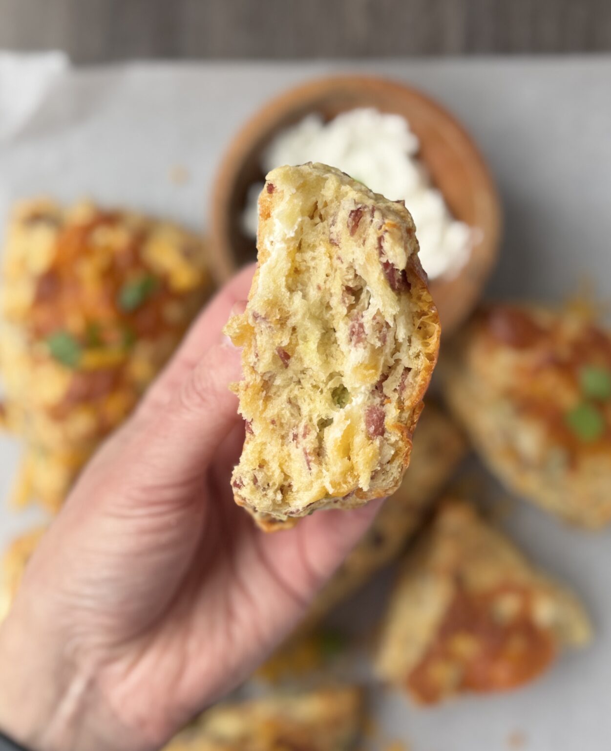 Sourdough Party Scones (dried beef cheese ball) - Healing Slice