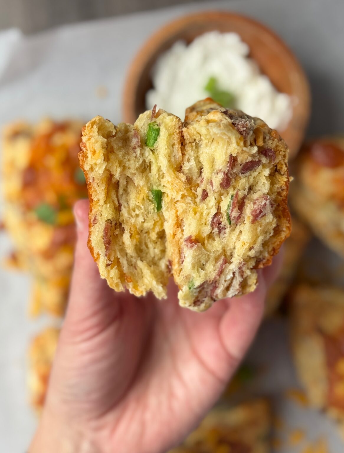 Sourdough Party Scones (dried beef cheese ball) - Healing Slice