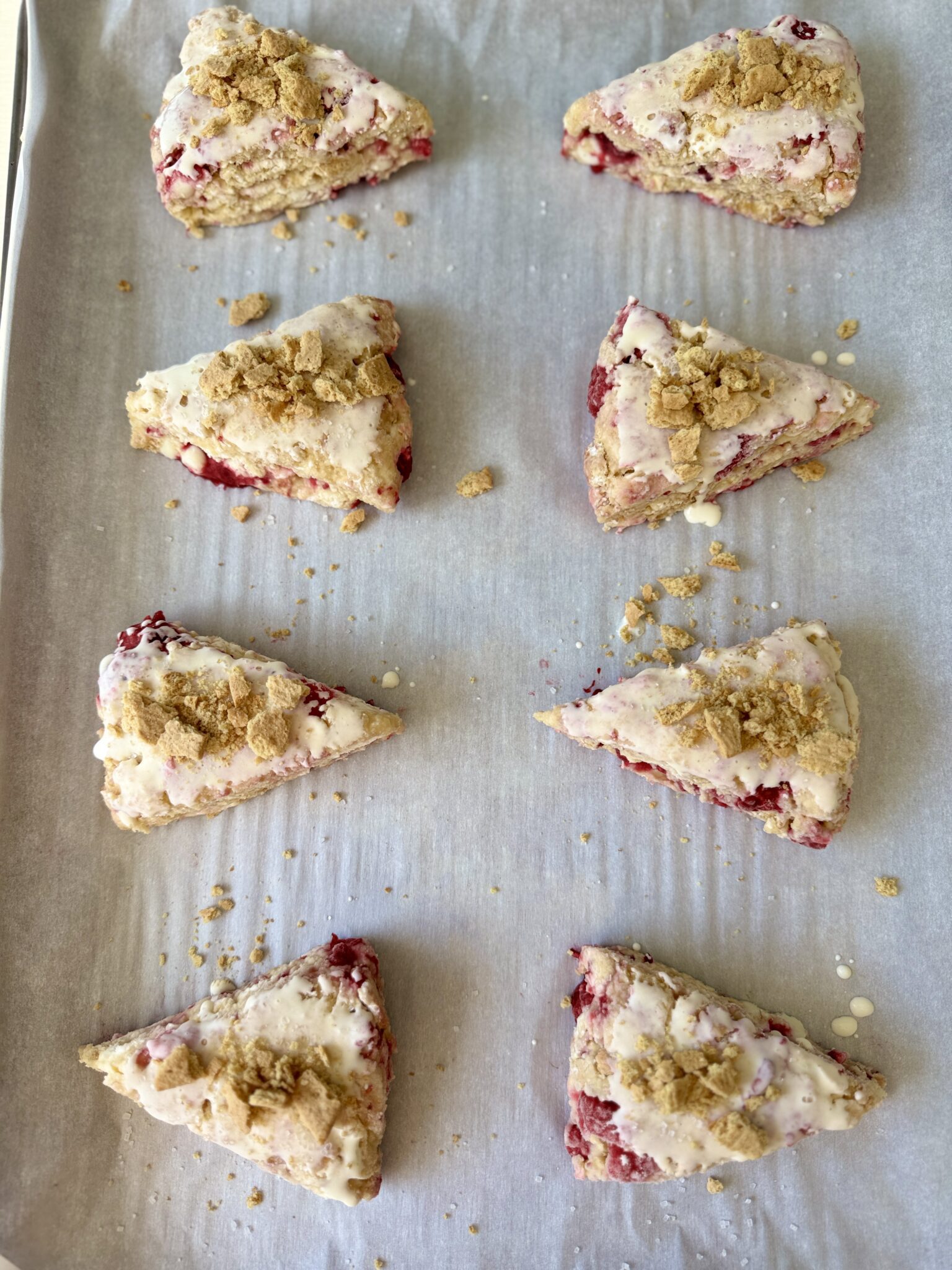 Raspberry Cheesecake Sourdough Scones - Healing Slice