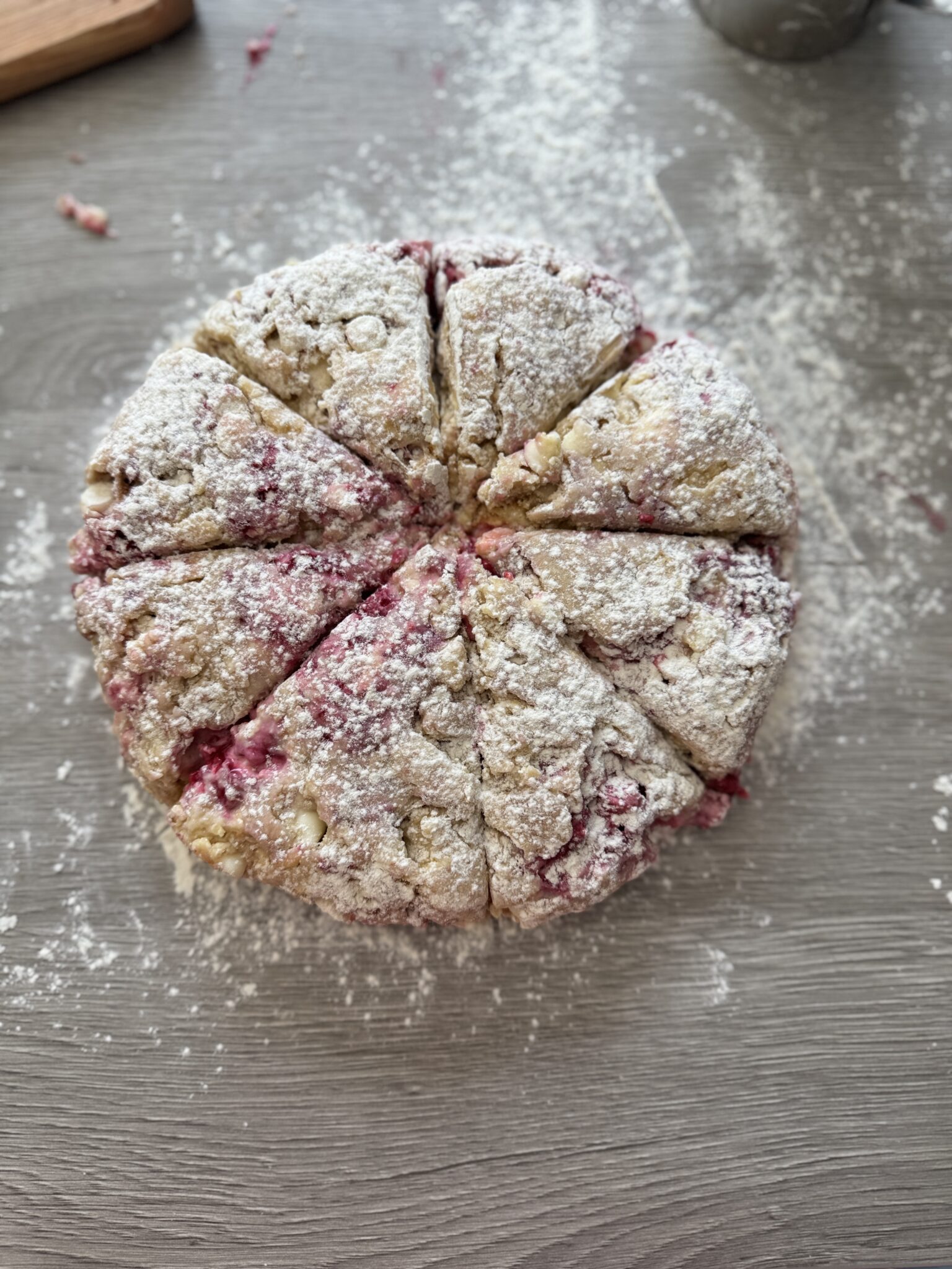 Raspberry Cheesecake Sourdough Scones - Healing Slice