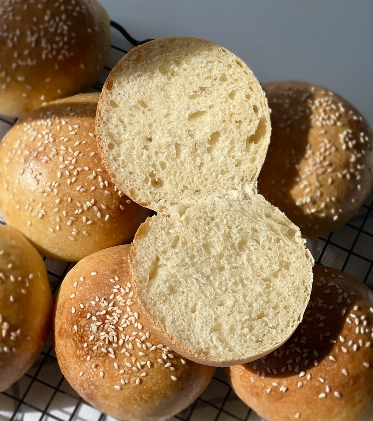 Sourdough Hamburger Buns - Healing Slice