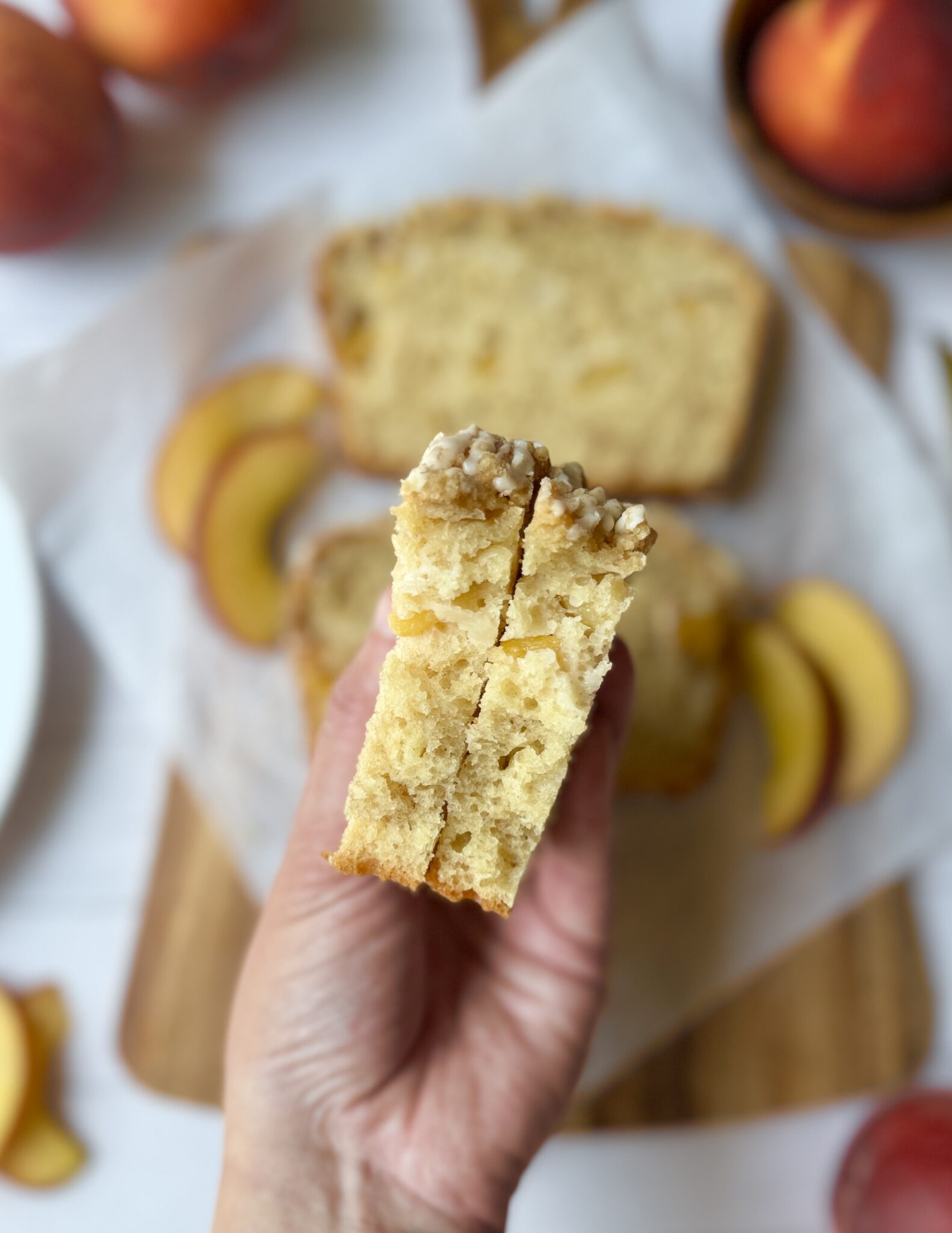 Sourdough Peach Quick Bread - Healing Slice
