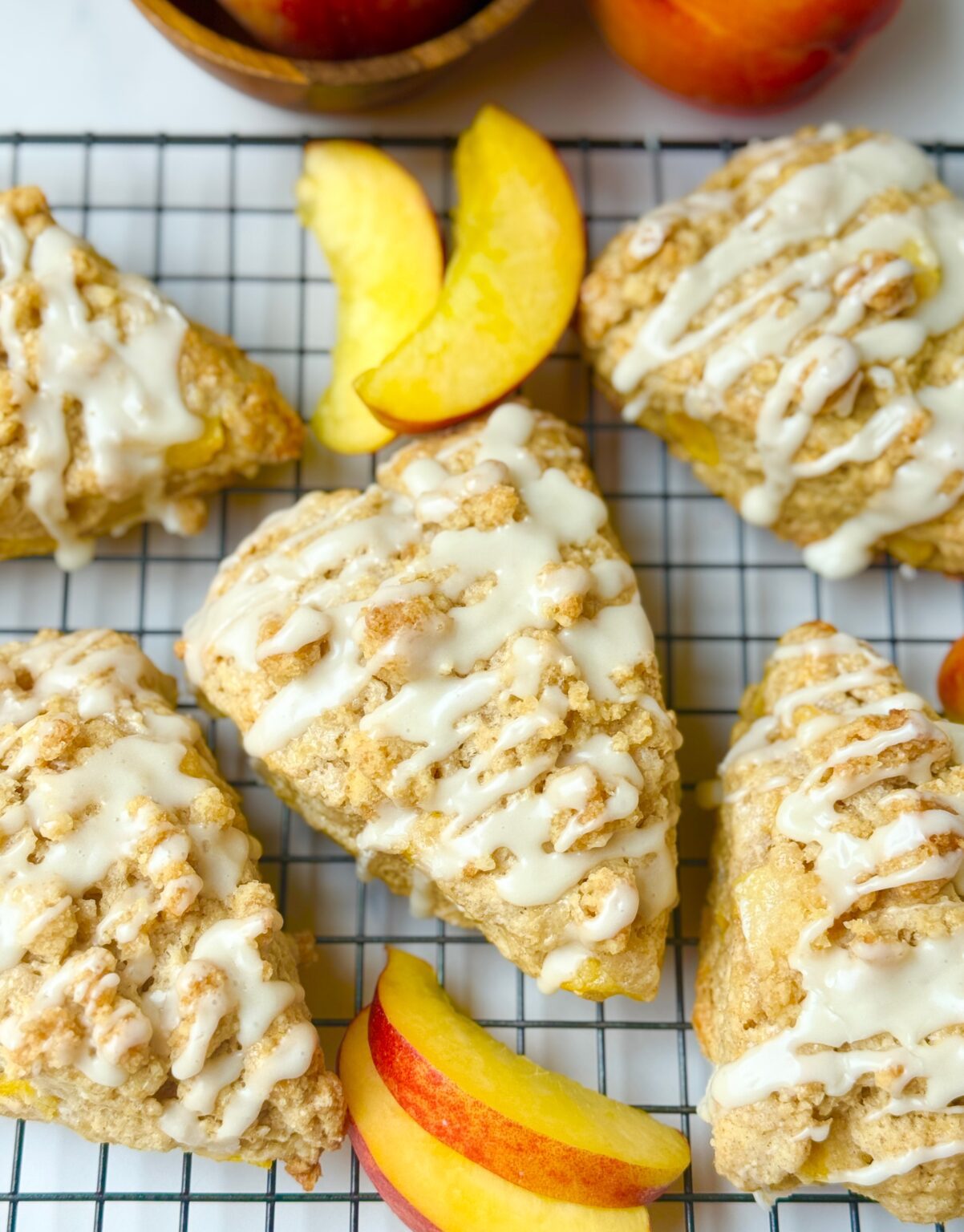 Peach Cobbler Sourdough Scones - Healing Slice