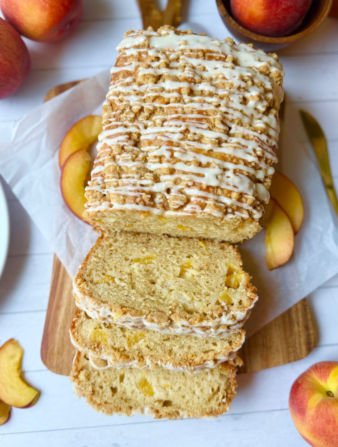 Sourdough Peach Quick Bread - Healing Slice