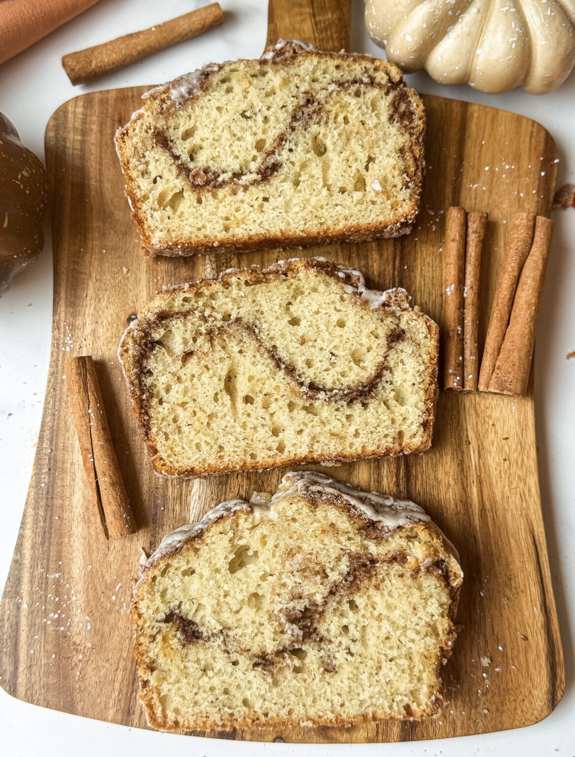 Sourdough Cinnamon Swirl Quick Bread - Healing Slice