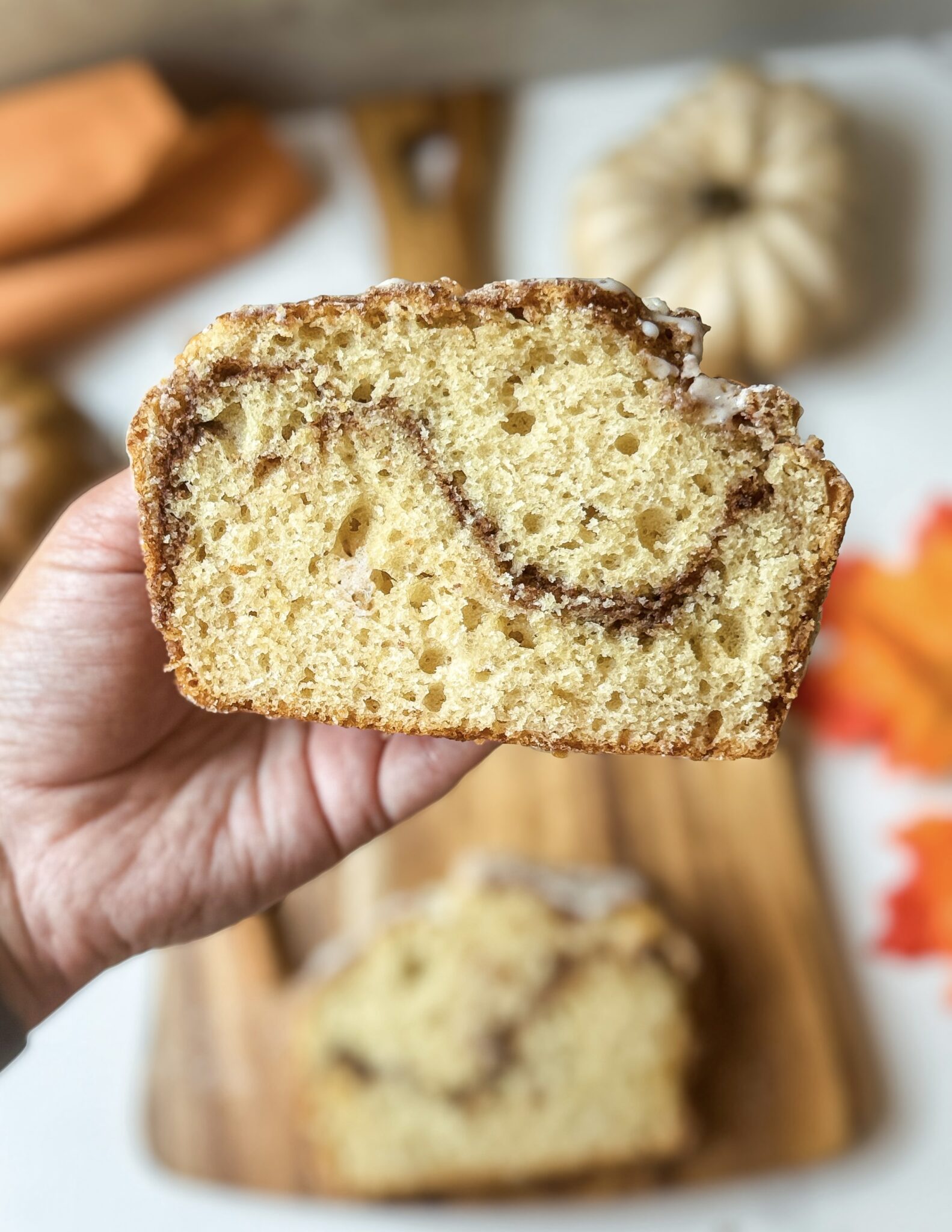 Sourdough Cinnamon Swirl Quick Bread - Healing Slice