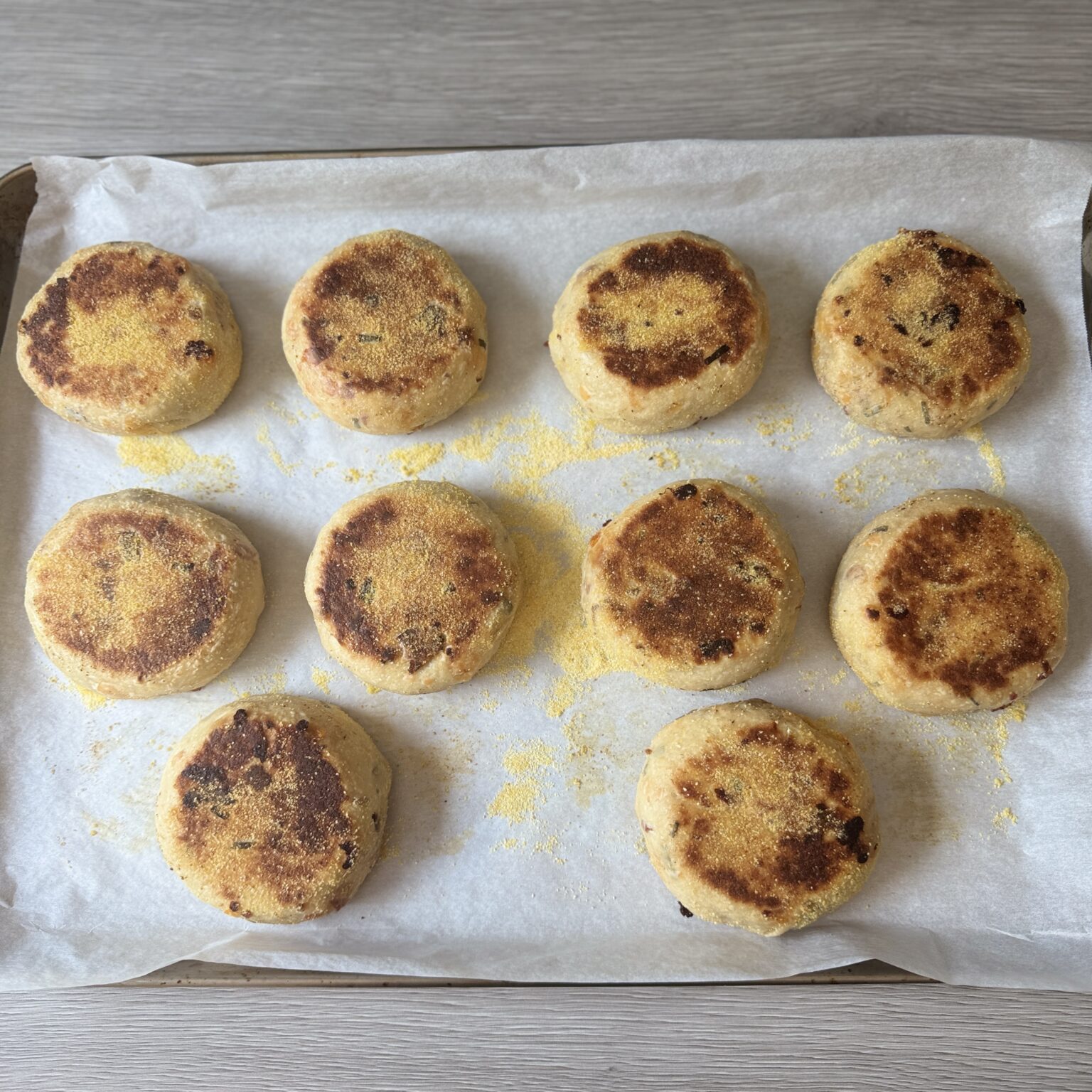 Bacon Cheddar Chive Sourdough English Muffins - Healing Slice