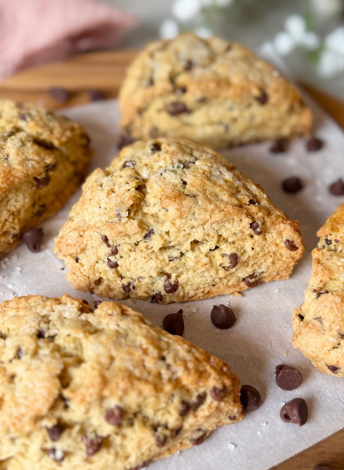 Chocolate Chip Sourdough Scones (easy discard recipe) - Healing Slice