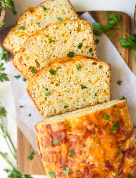 Savory Sourdough Cheese & Herb Quick Bread - Healing Slice