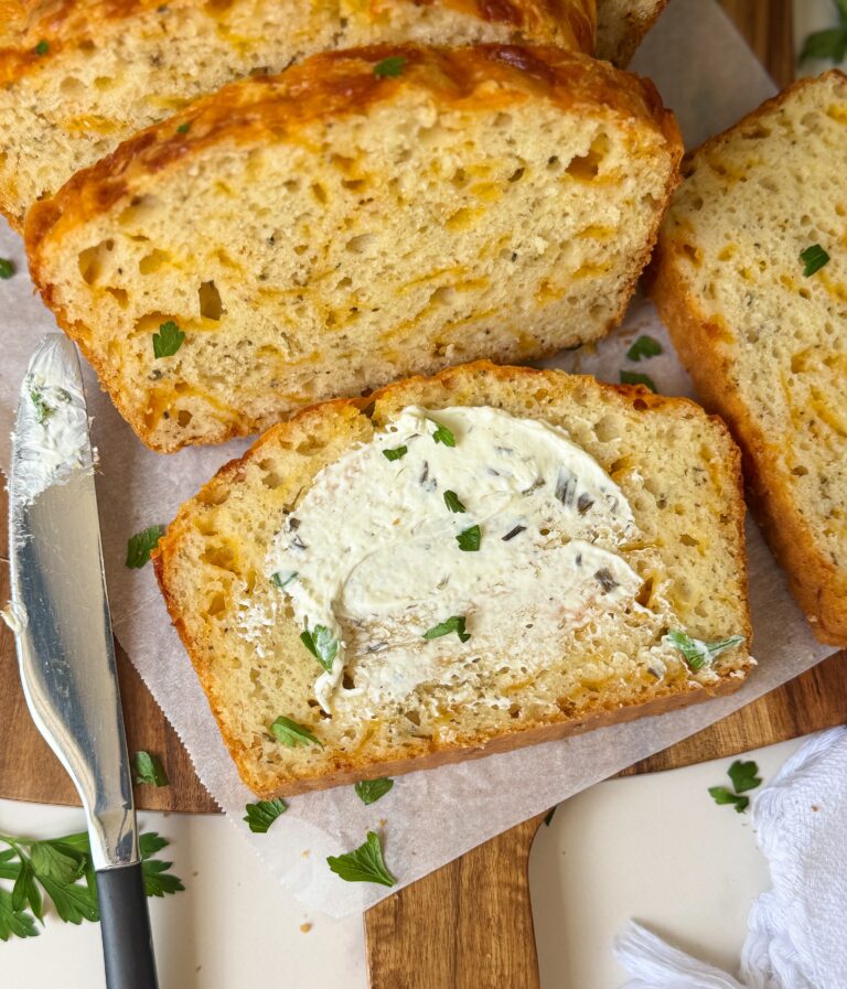 Savory Sourdough Cheese & Herb Quick Bread - Healing Slice