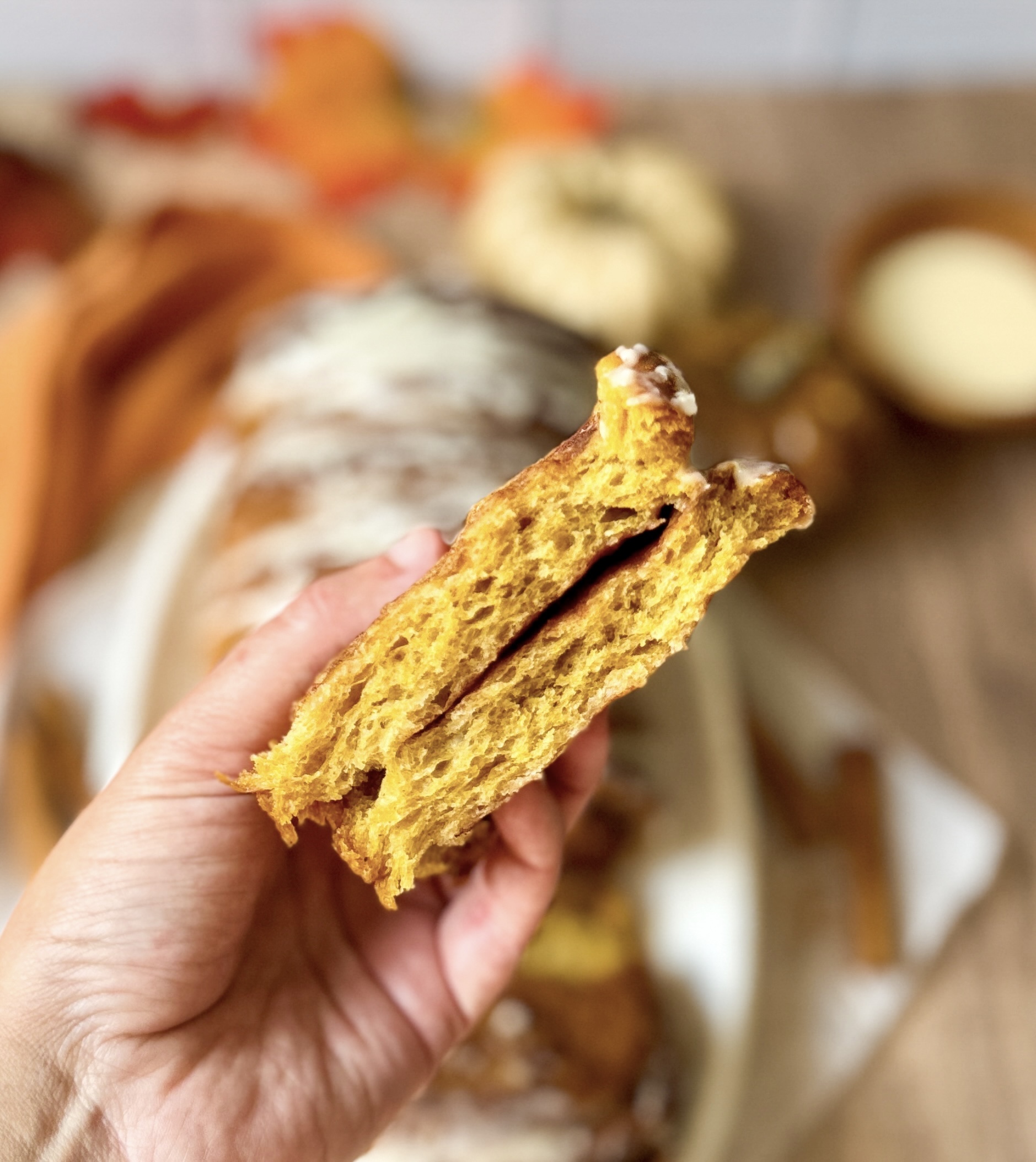 Sourdough Pumpkin Cinnamon Pull-Apart Loaf - Healing Slice