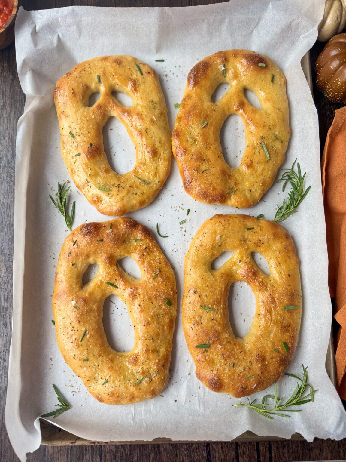 Sourdough Ghost Fougasse (easy Halloween recipe) - Healing Slice