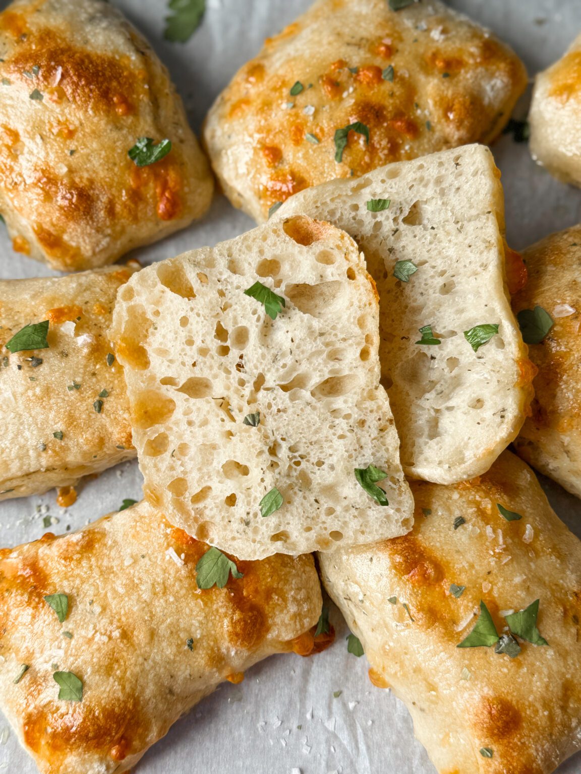 Parmesan Herb Sourdough Ciabatta Rolls - Healing Slice