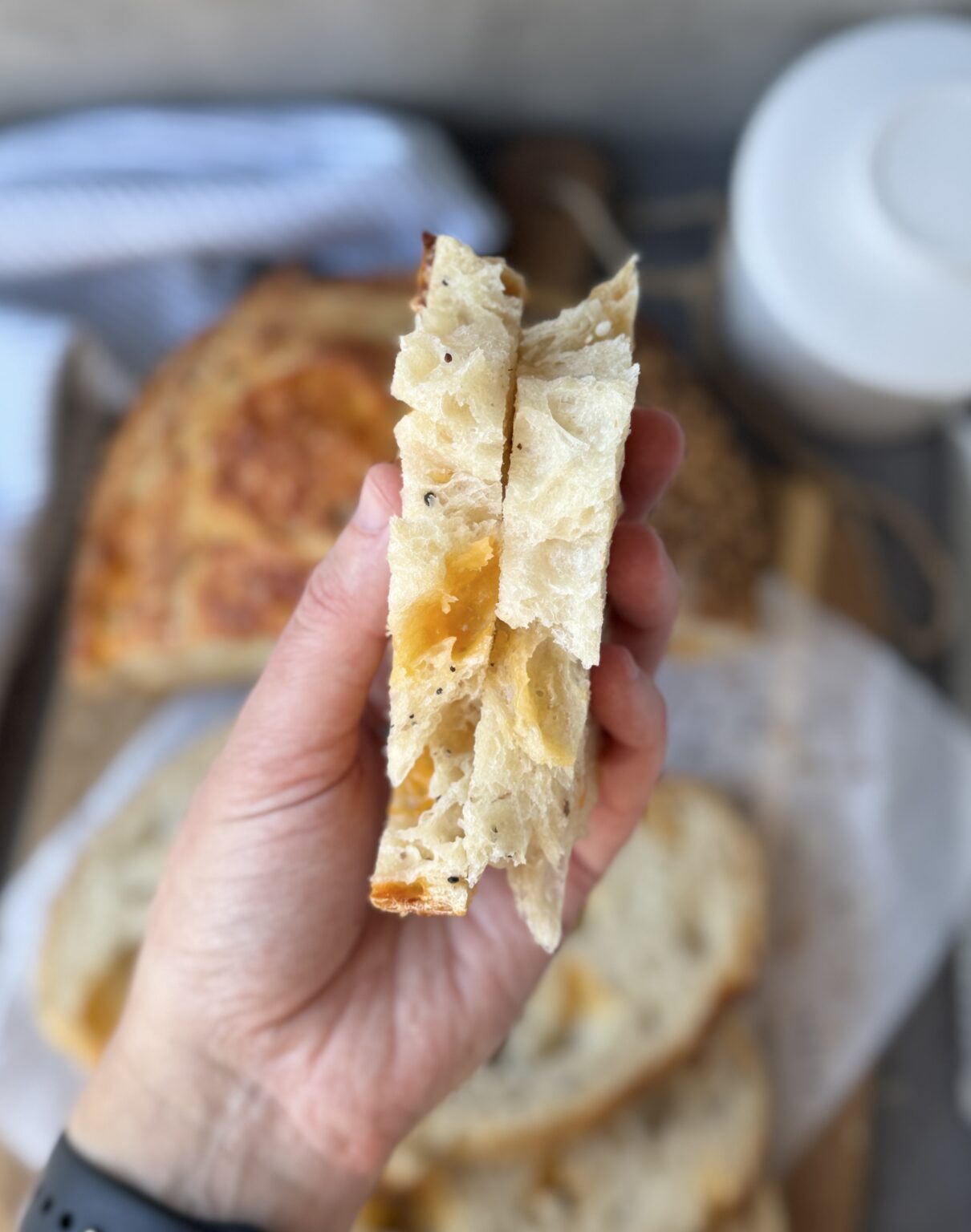 Everything Bagel Sourdough Bread (with cheddar cheese!) - Healing Slice